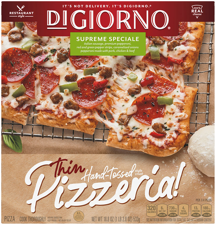 Thin Hand Tossed Style Crust Supreme Speciale Frozen Pizza Official Digiorno®