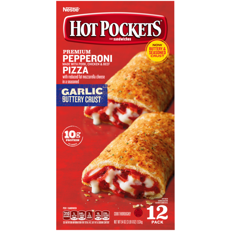 Pepperoni Pizza Frozen Sandwich 12 Pack | Official HOT POCKETS®
