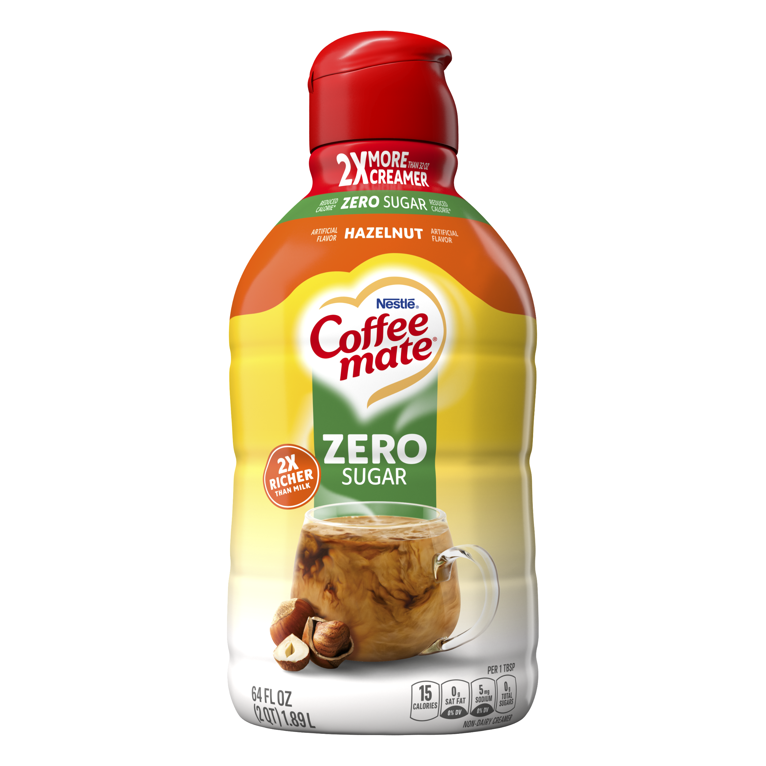 Zero Sugar Hazelnut Coffee Creamer 64 oz | Official COFFEE MATE®