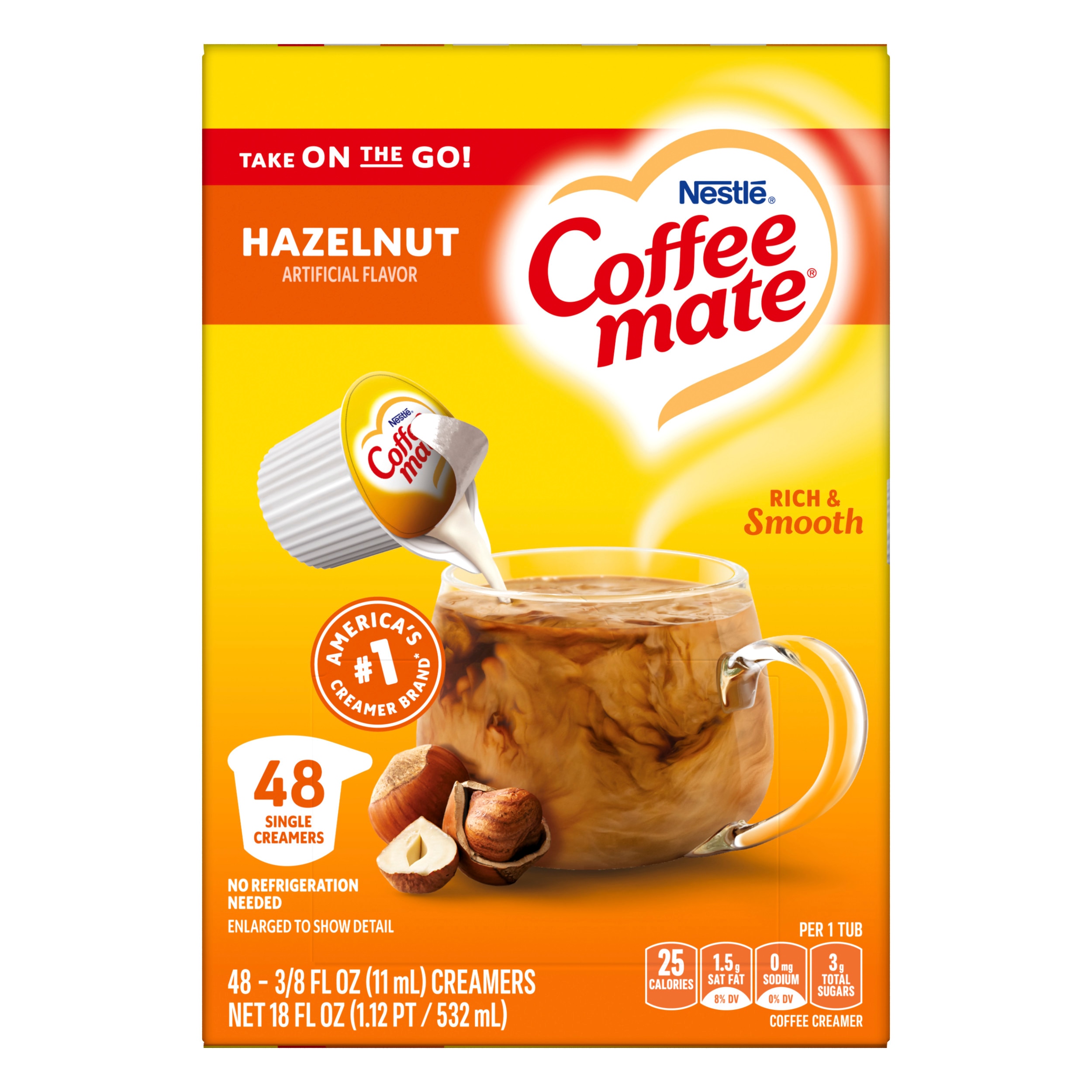 Hazelnut Liquid Coffee Creamer 48 Singles Box | Official COFFEE MATE®