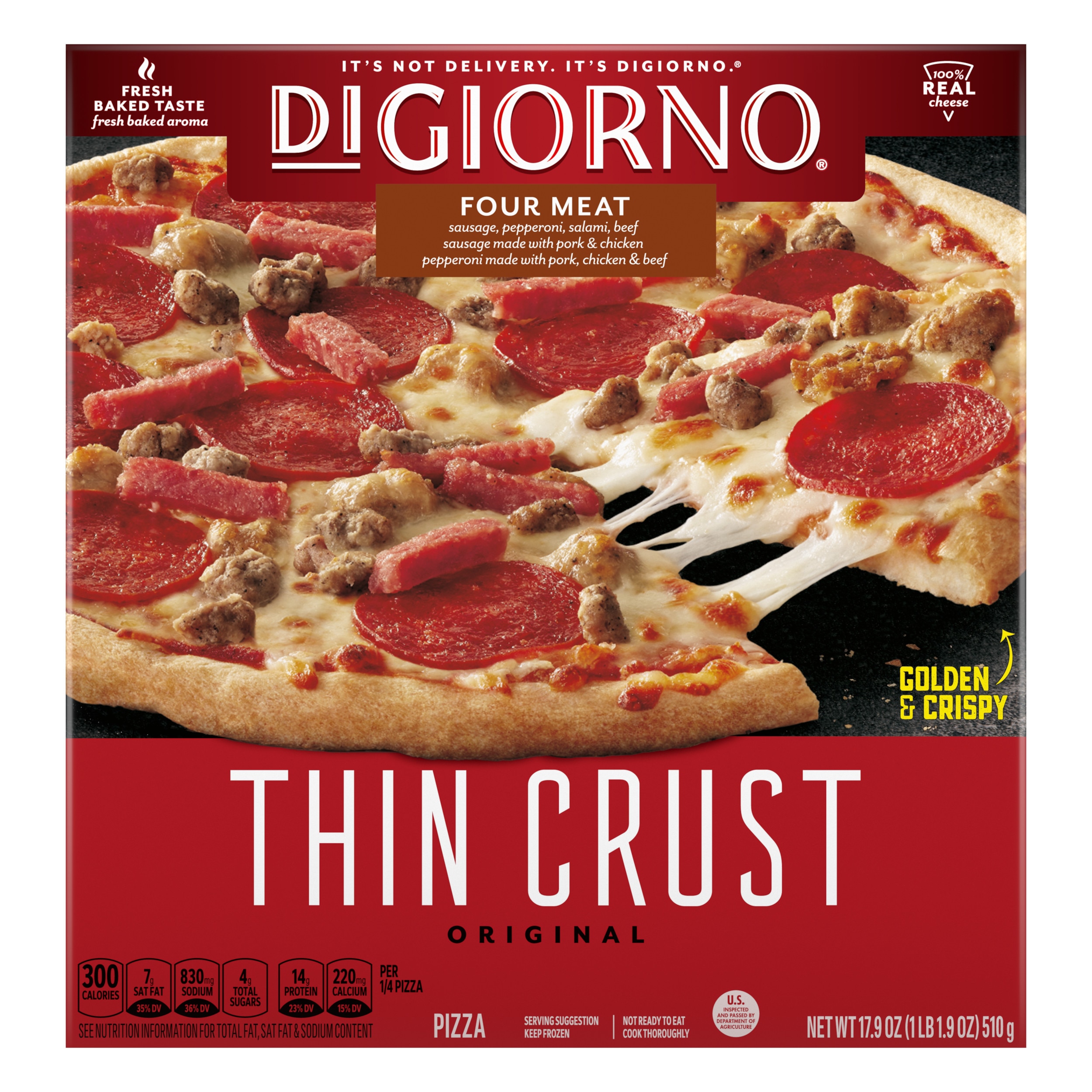 Frozen Thin Crust Four Meat Pizza | Official DIGIORNO®