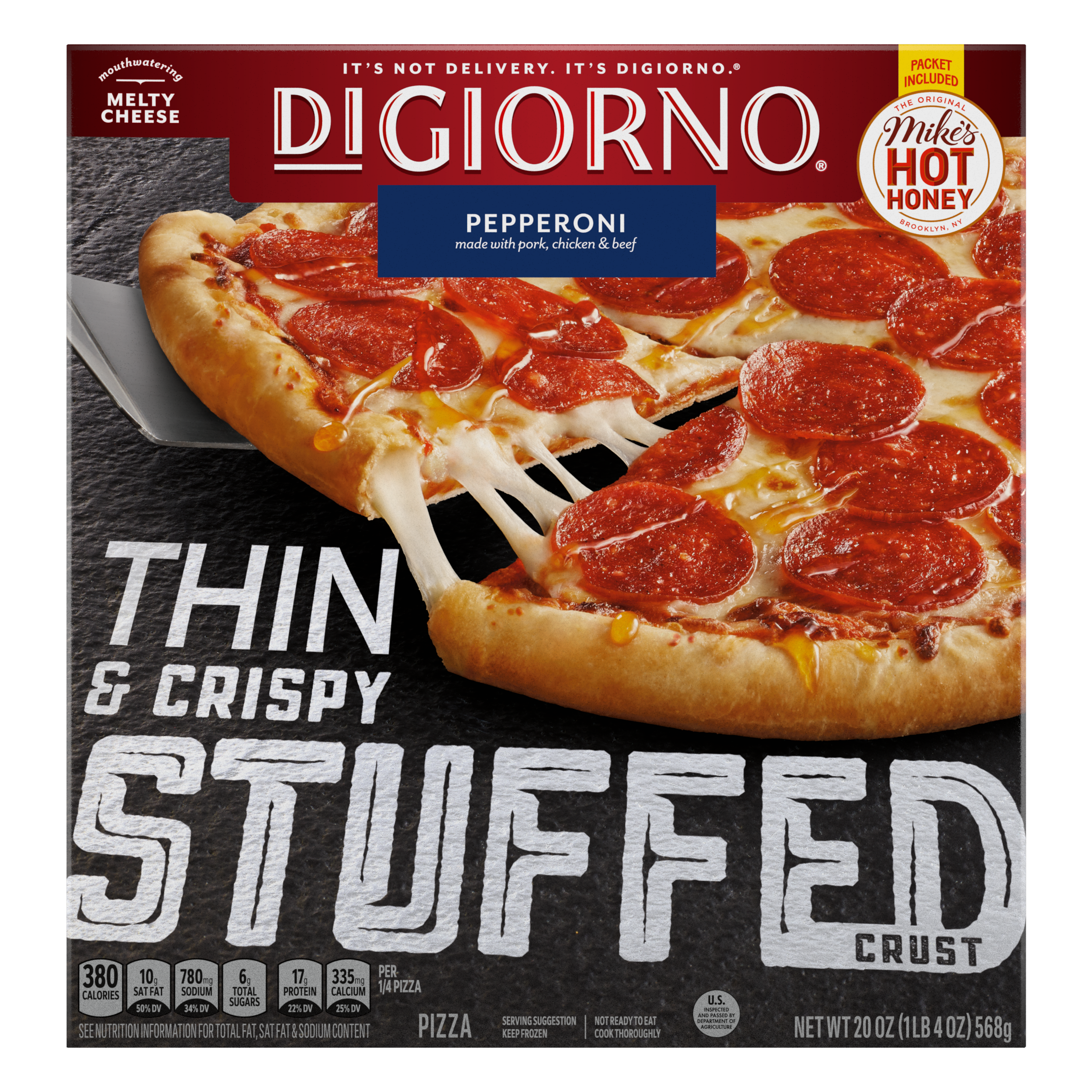 Stuffed Crust Pepperoni Pizza and Honey | Official DIGIORNO®