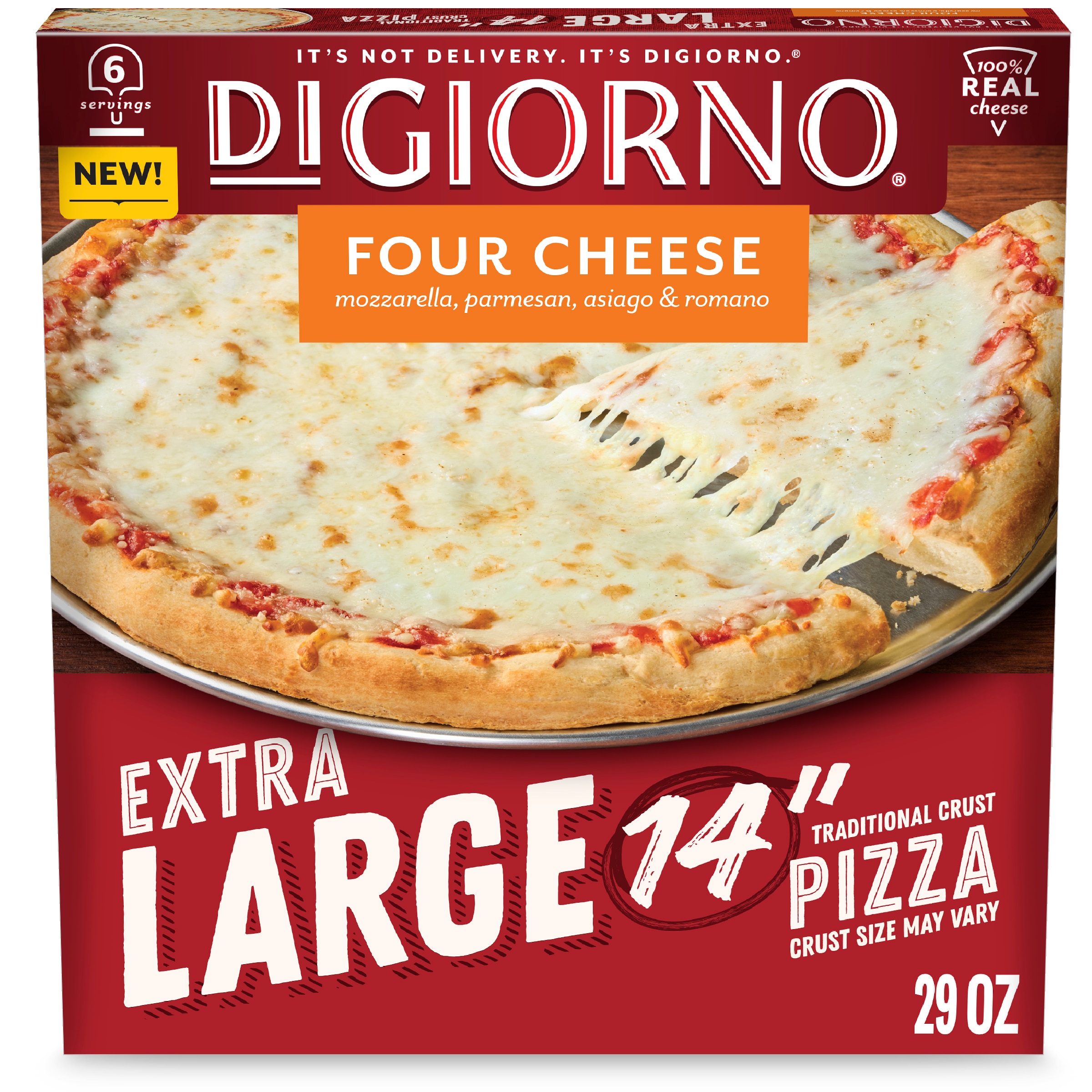 Extra Large Traditional Crust Four Cheese Pizza | Official DIGIORNO®