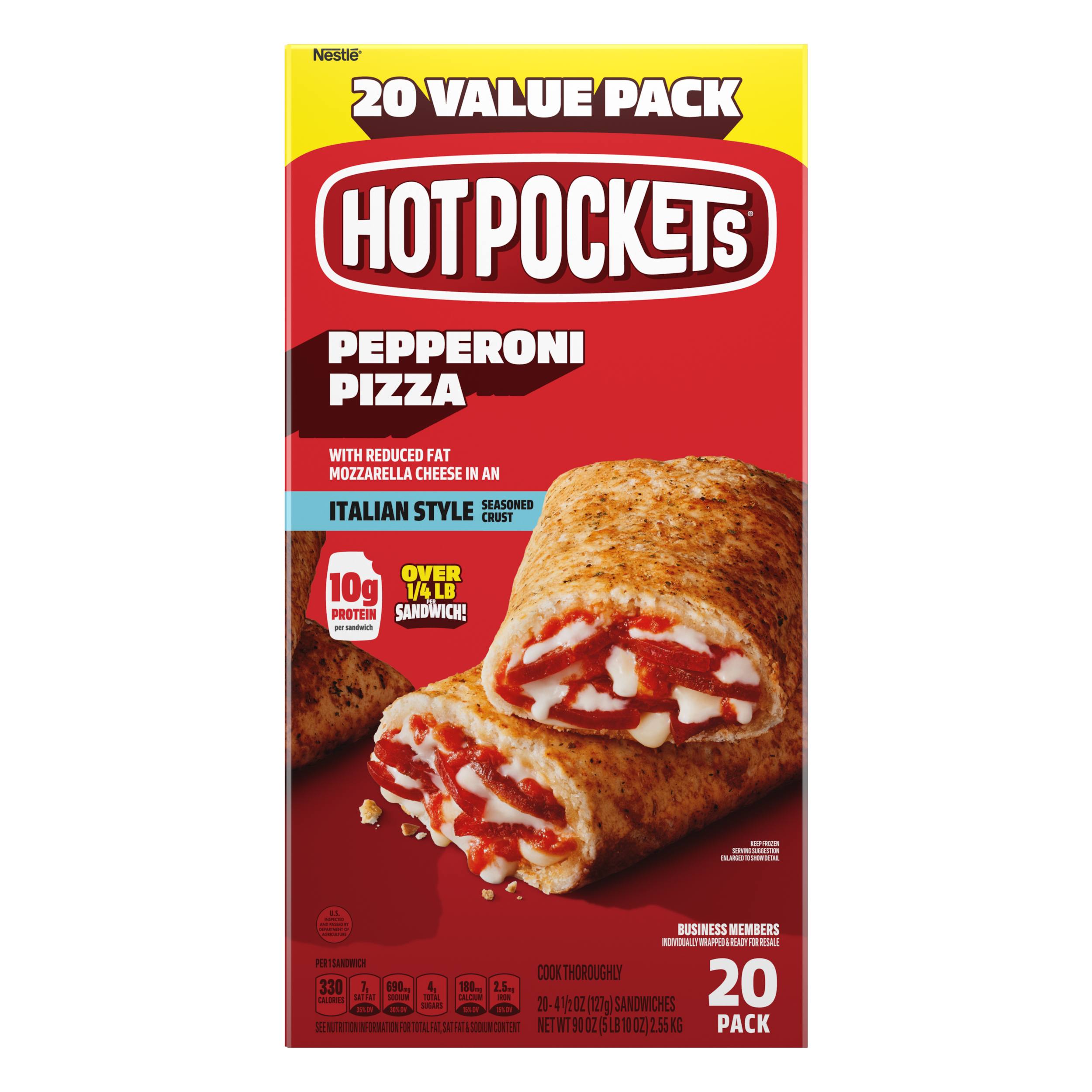 Pepperoni Pizza Garlic Buttery Crust 20pk | Official HOT POCKETS®