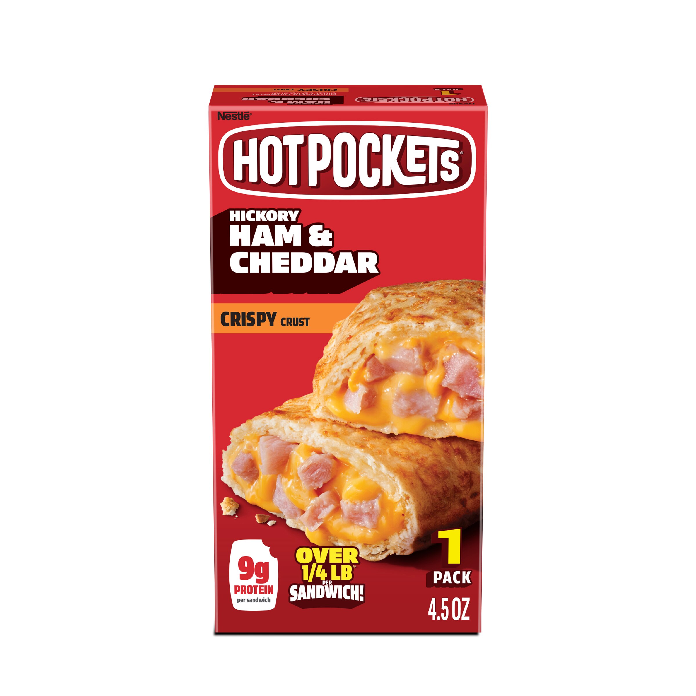 Ham and Cheddar Crispy Crust Frozen Sandwich | Official HOT POCKETS®