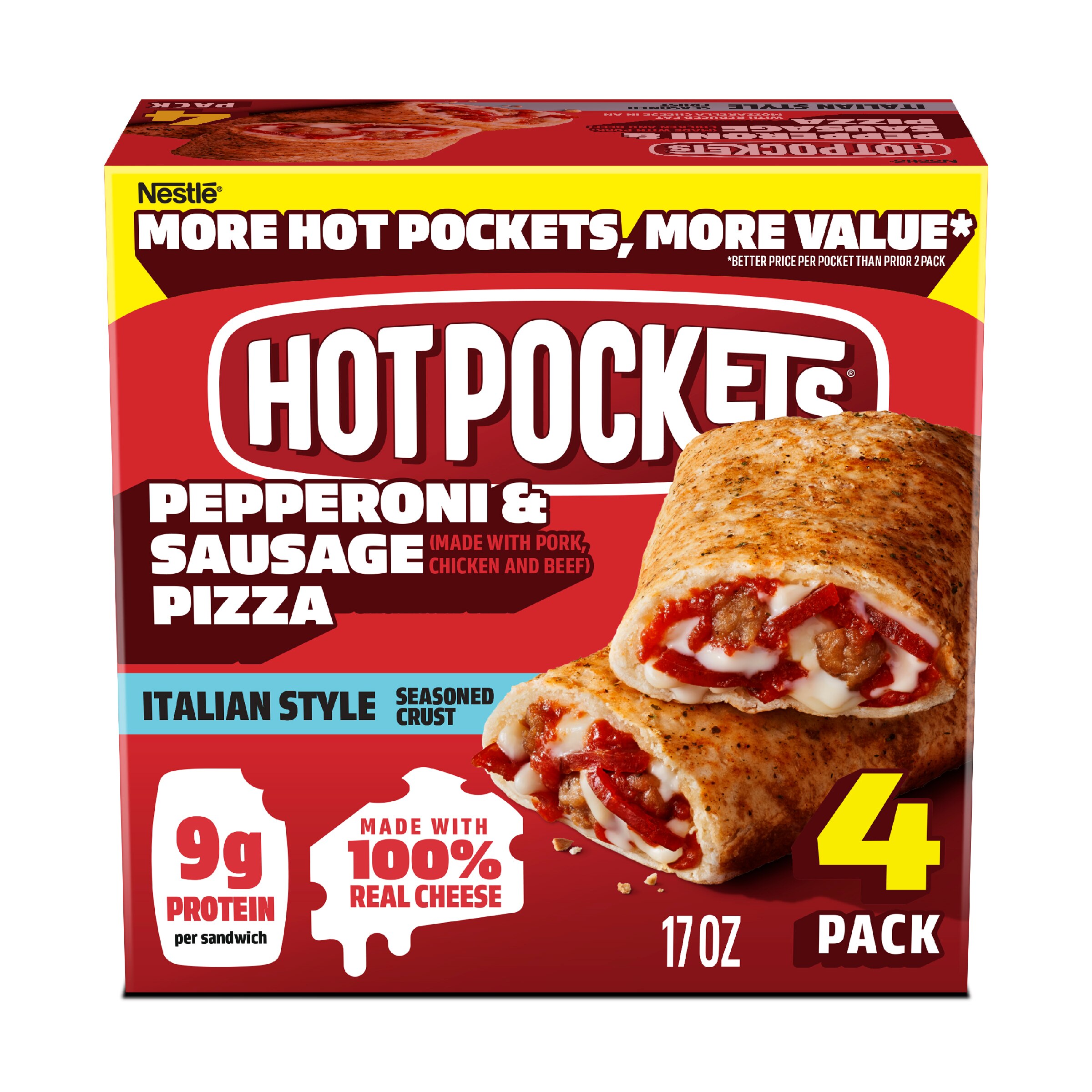 Pepperoni and Sausage Frozen Sandwiches | Official HOT POCKETS®