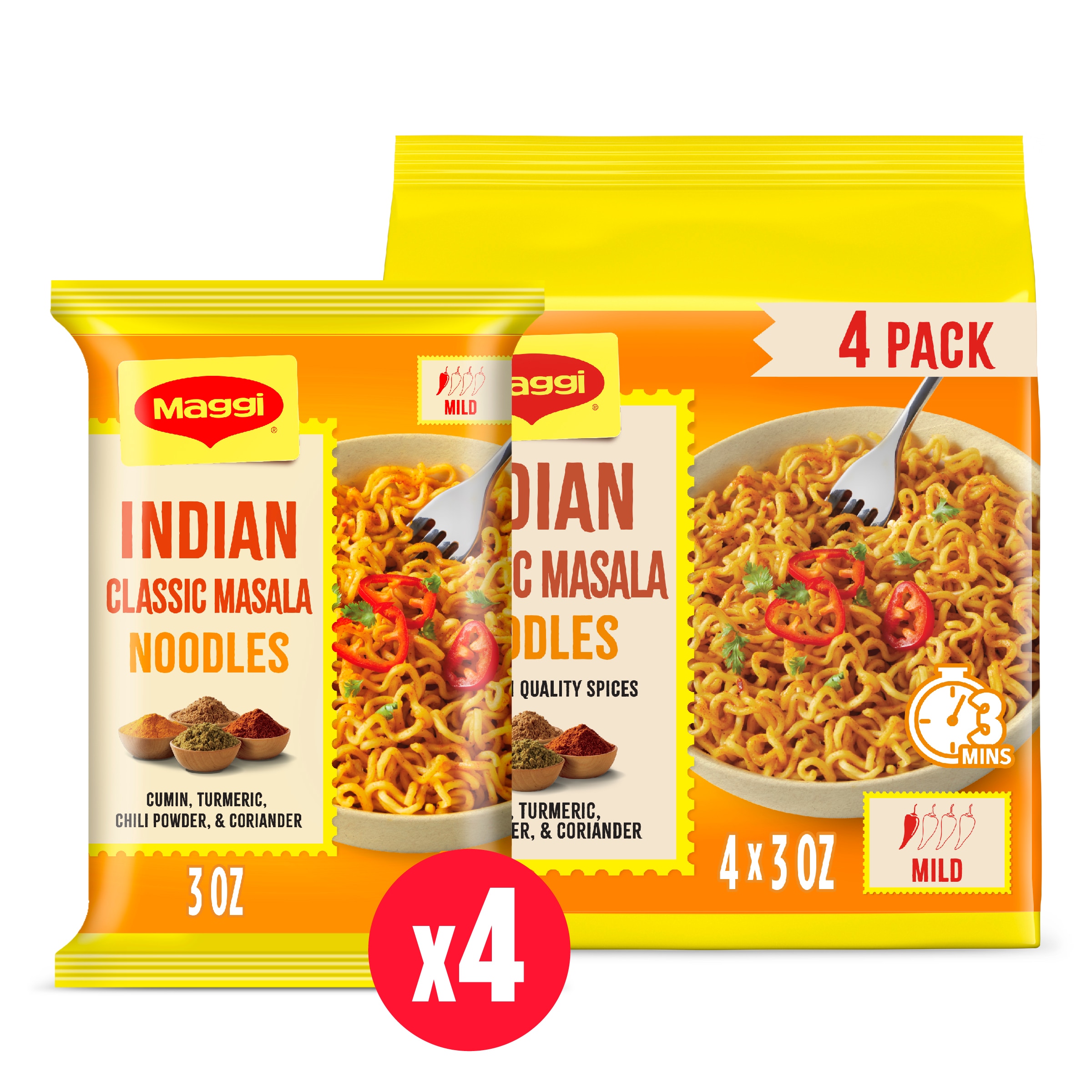 Indian Classic Masala Instant Noodles 4 Pack | Official MAGGI®