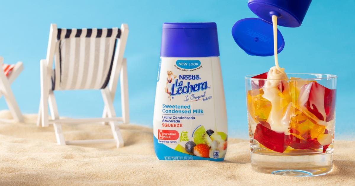 Gelatin Cubes with Sweetened Condensed Milk Drizzle | Official LA LECHERA®