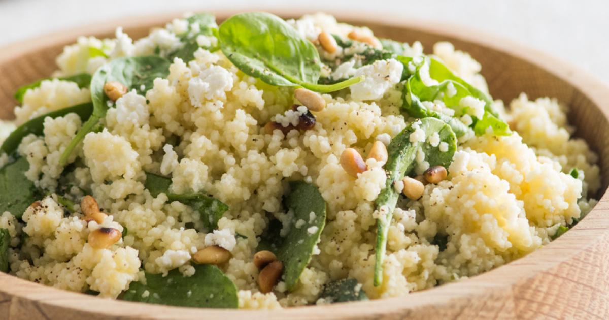 how to cook couscous spinach