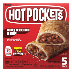 NESTLE HOT POCKETS Frozen Snacking Barbecue Beef 21.25oz Packaging ...